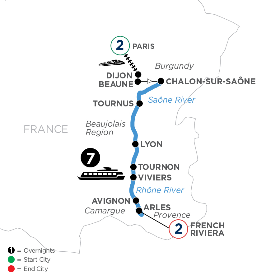 Burgundy & Provence with 2 Nights in Paris & 2 Nights in French Riviera ...