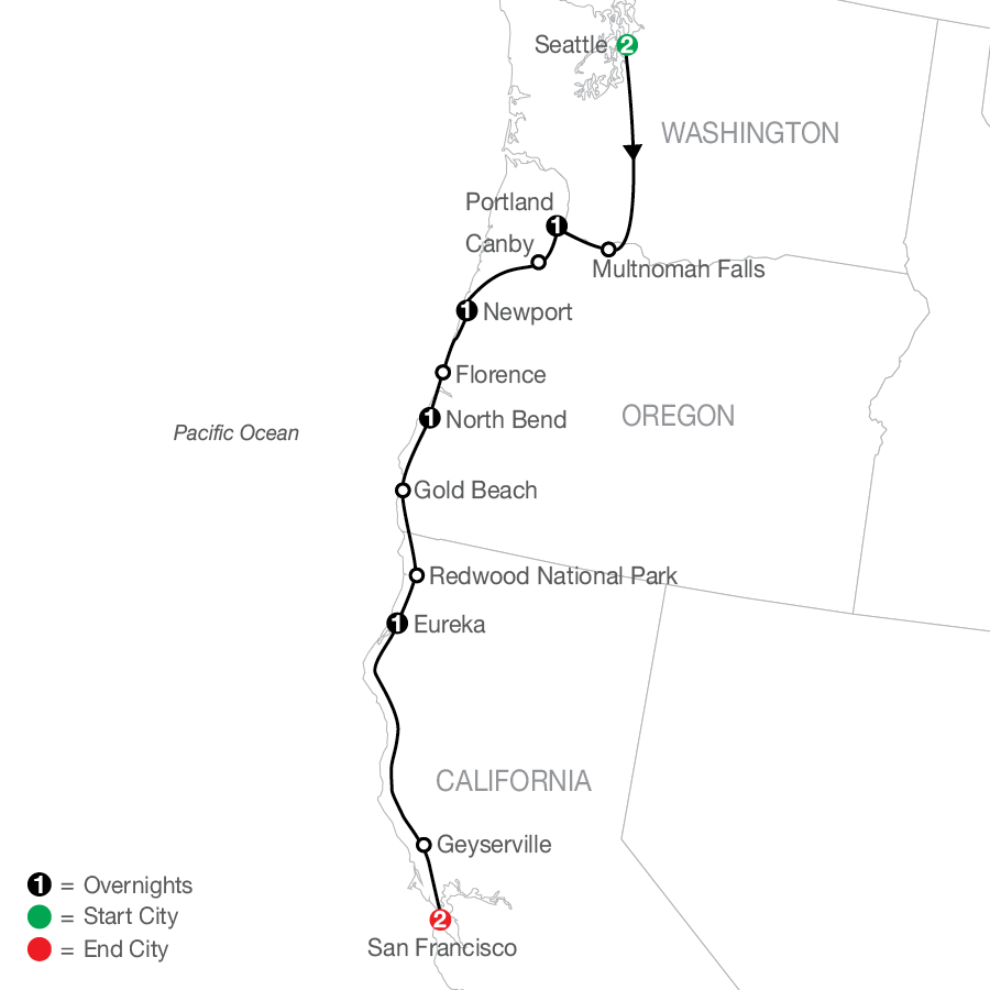 Pacific Coast Adventure 2026 by Globus Tours with 43 Reviews - Tour Id ...