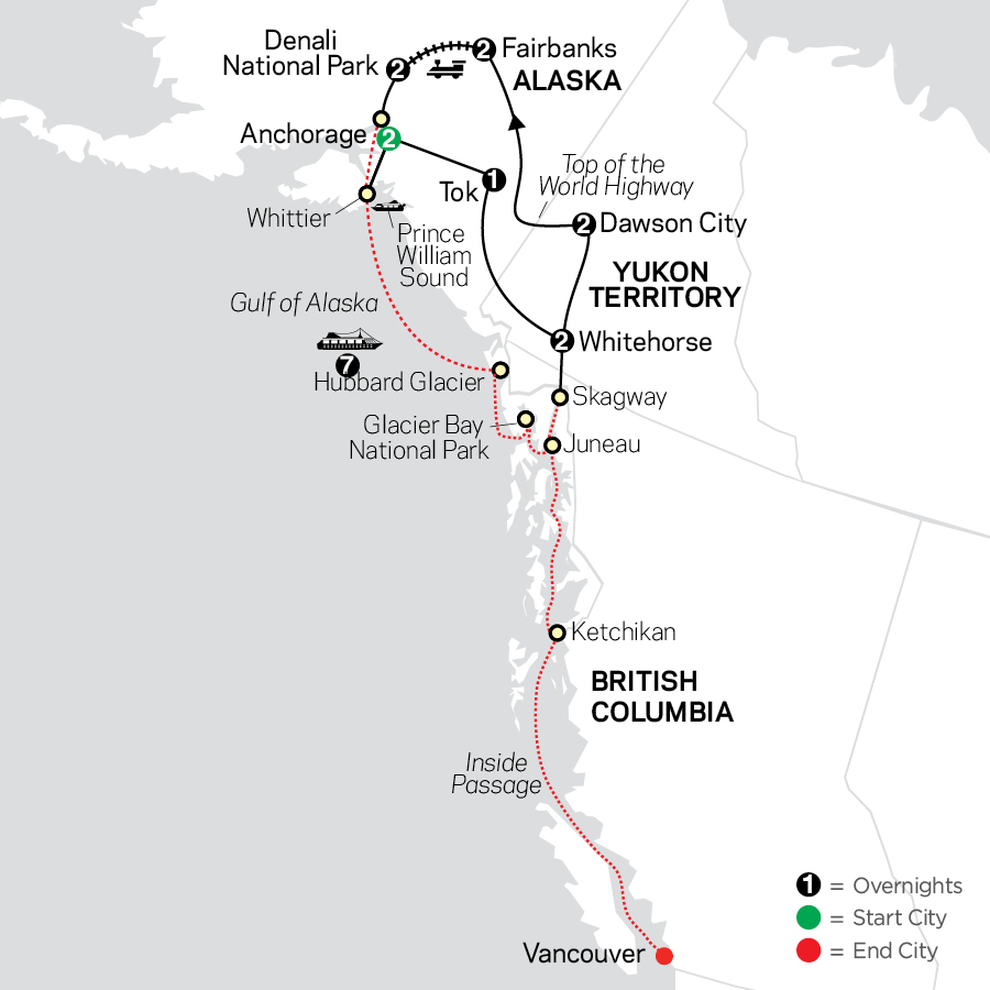 Alaska & the Yukon with Alaska Cruise 2026 by Cosmos Tours with 6 ...