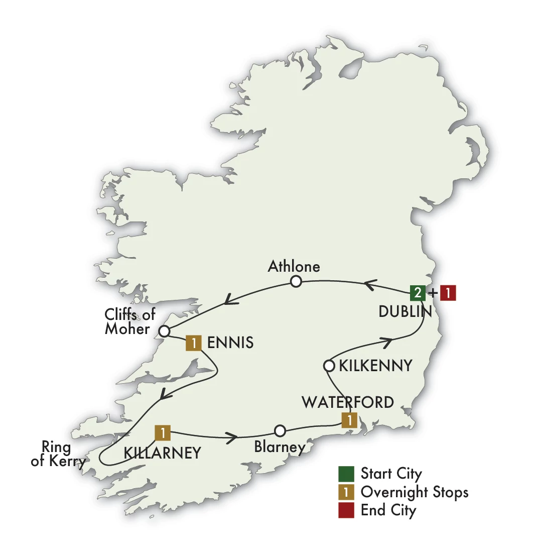 2026 Evergreen Ireland South - 7 Days/6 Nights by CIE Tours with 1 ...