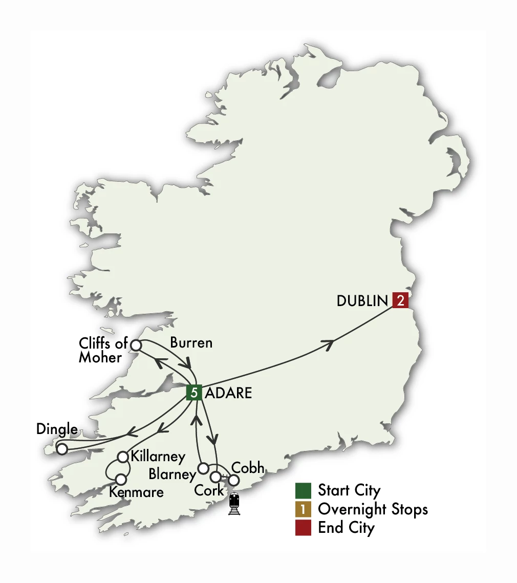 2026 Ireland South Daytripper - 8 Days/7 Nights by CIE Tours with 5 ...
