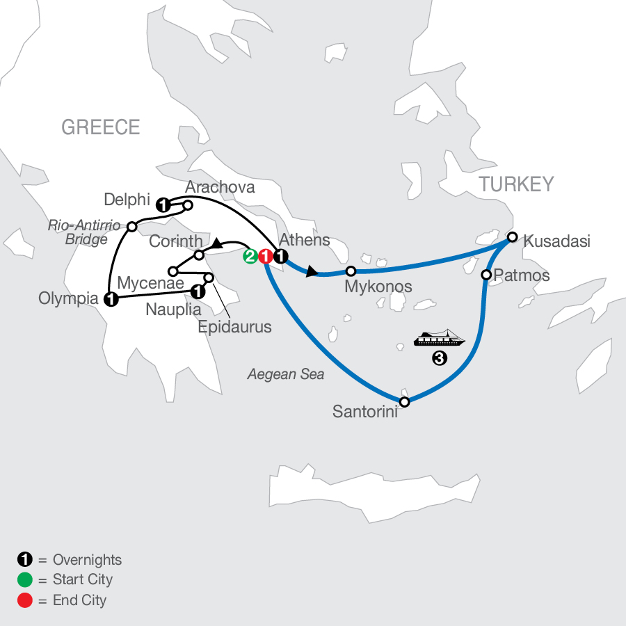 Greek Escape plus 3-night Iconic Cruise 2026 - Globus Tours ...