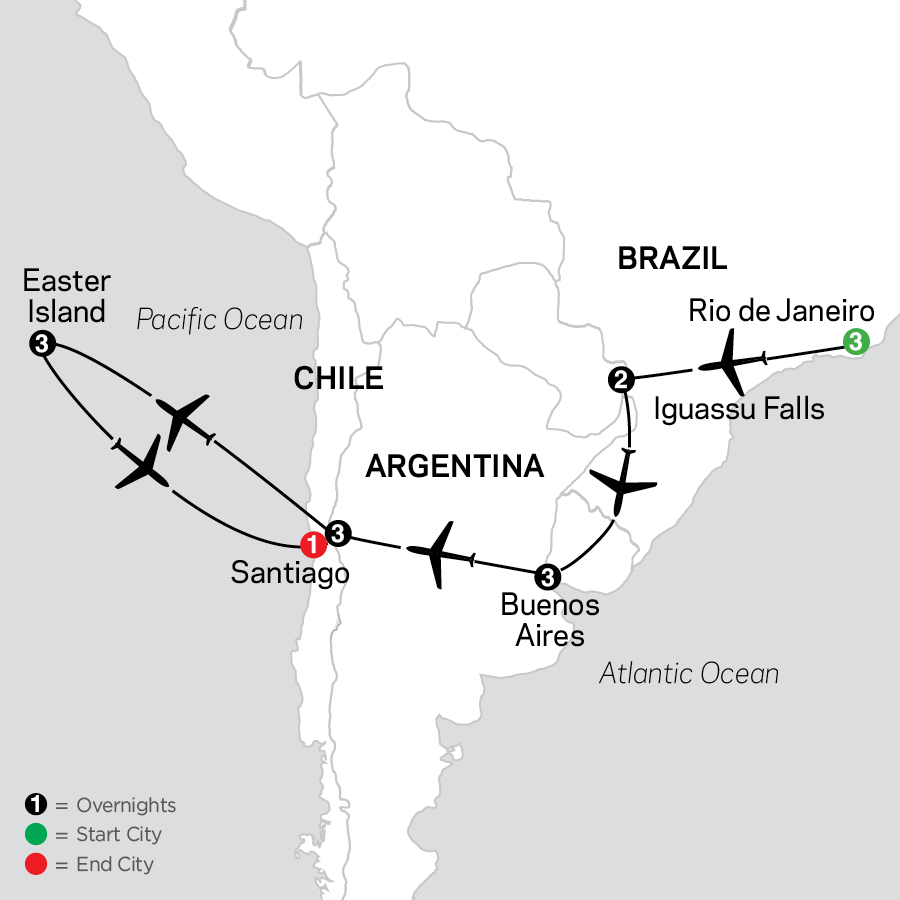 Brazil, Argentina & Chile Unveiled with Easter Island 2026 by Cosmos ...